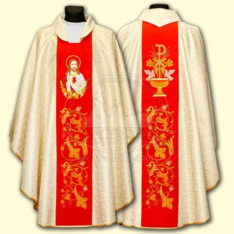 Ornat złoty - Najśw. Serce Jezusa - Hurtownia Artykułów Liturgicznych "SACERDOS"