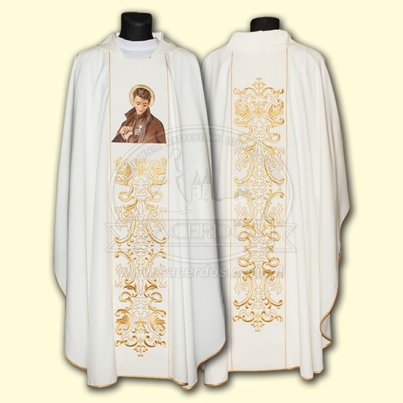 Ornat biały - Św. Gabriel od M.B.Bolesnej - Hurtownia Artykułów Liturgicznych "SACERDOS"